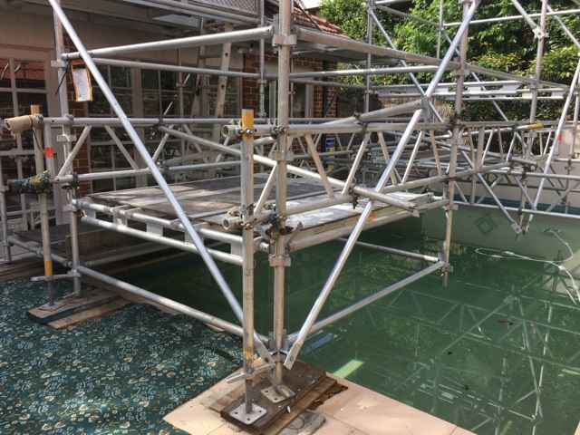 Sydney Scaffolding appears to hover over pool | Mr Scaffold 1300 677 223
