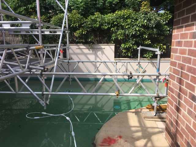 Sydney Scaffolding appears to hover over pool | Mr Scaffold 1300 677 223