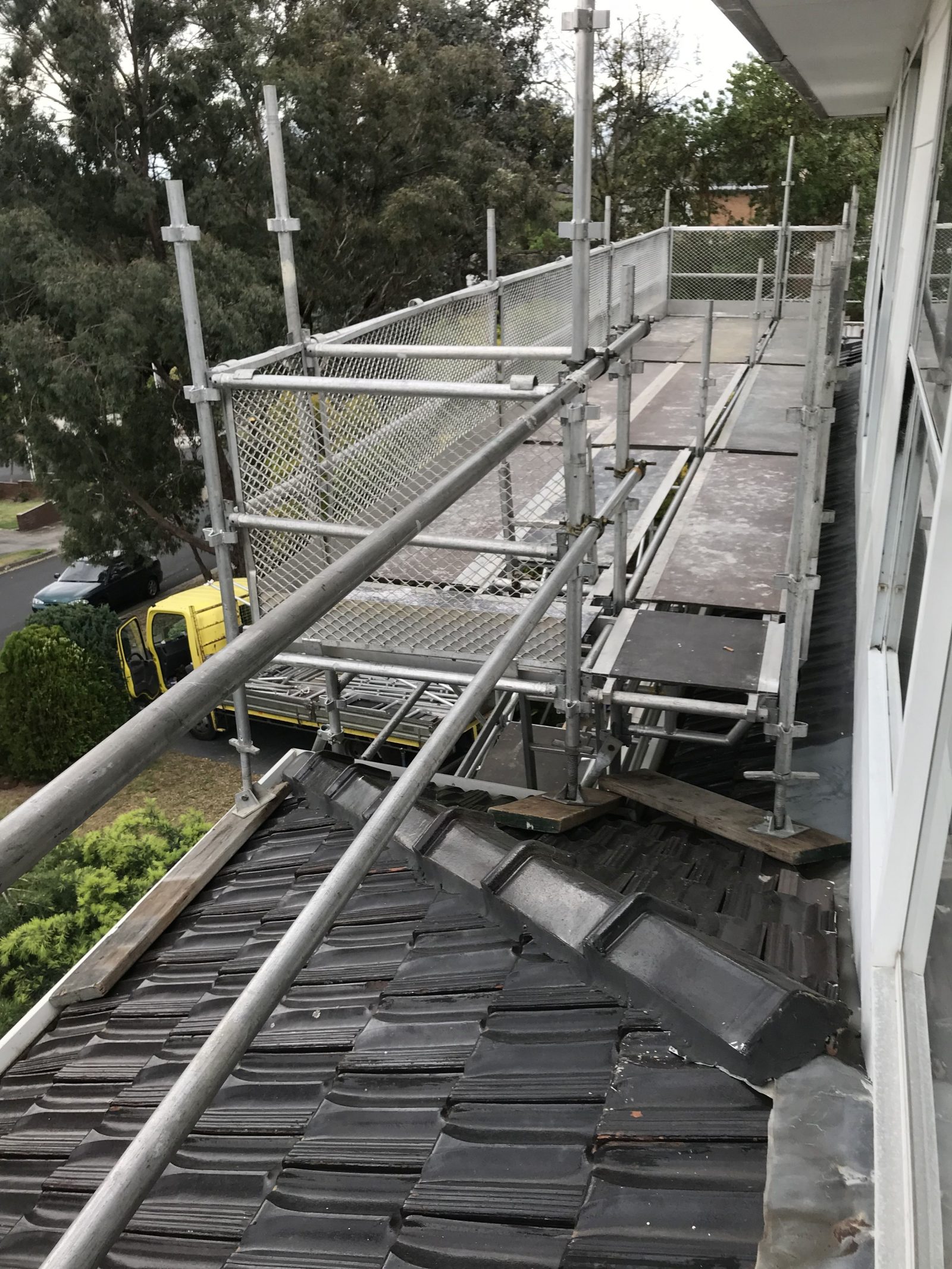 Scaffolding over stairs at different levels | Mr Scaffold 1300 677 223