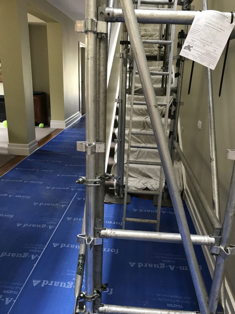 Scaffolding a stairwell to reach the ceiling | Mr Scaffold 1300 677 223