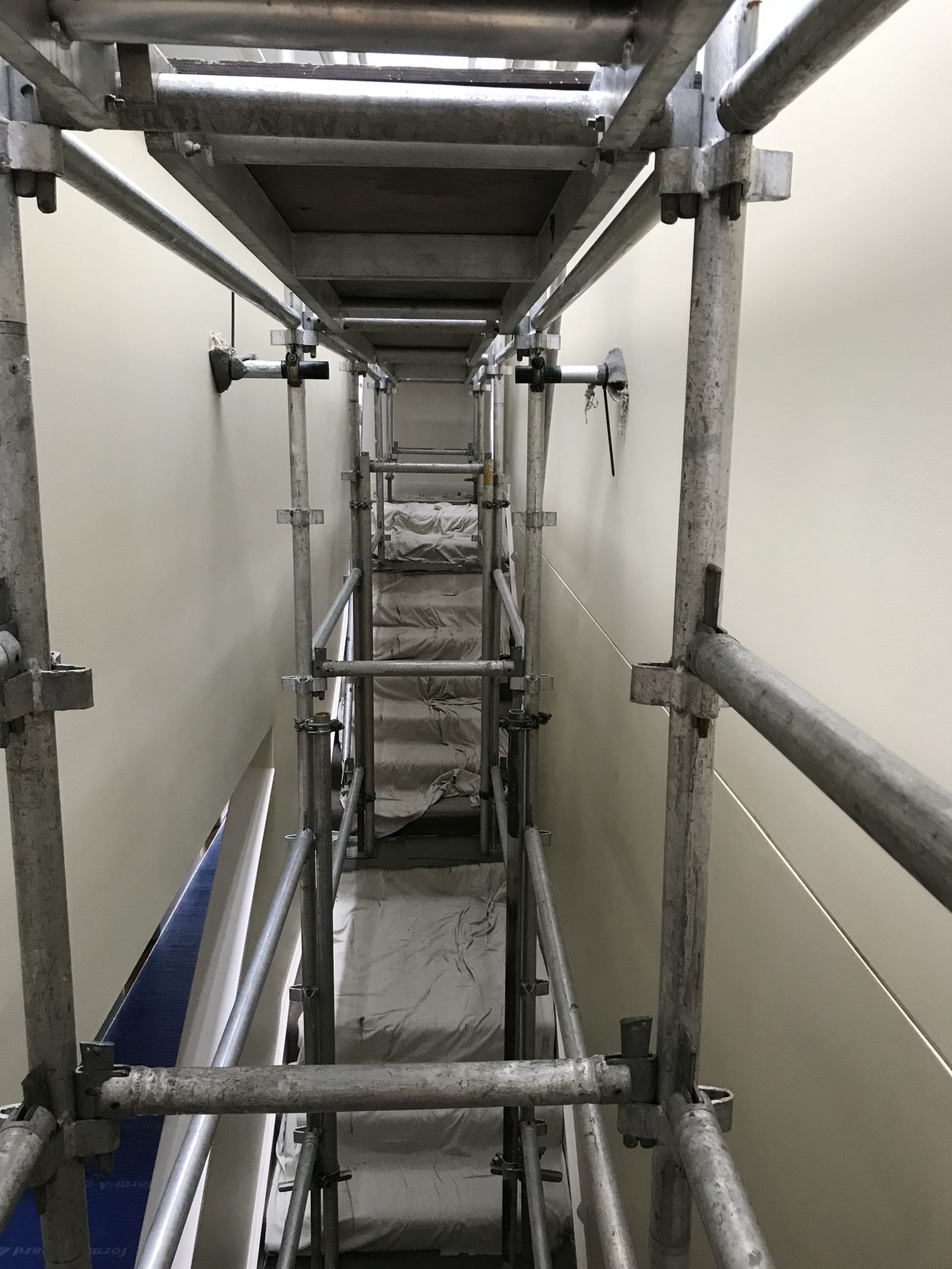 Scaffolding a stairwell to reach the ceiling | Mr Scaffold 1300 677 223